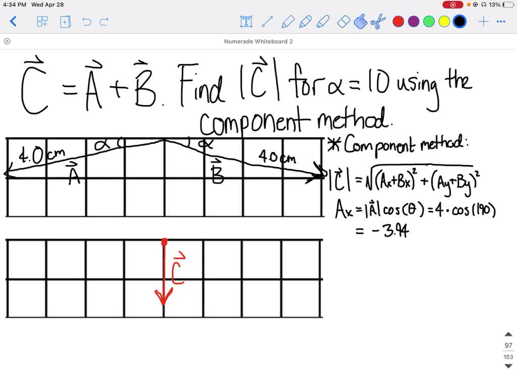 SOLVED:In Problem 11, α=10^∘ . Find the magnitude of vector 𝐂 using the ...