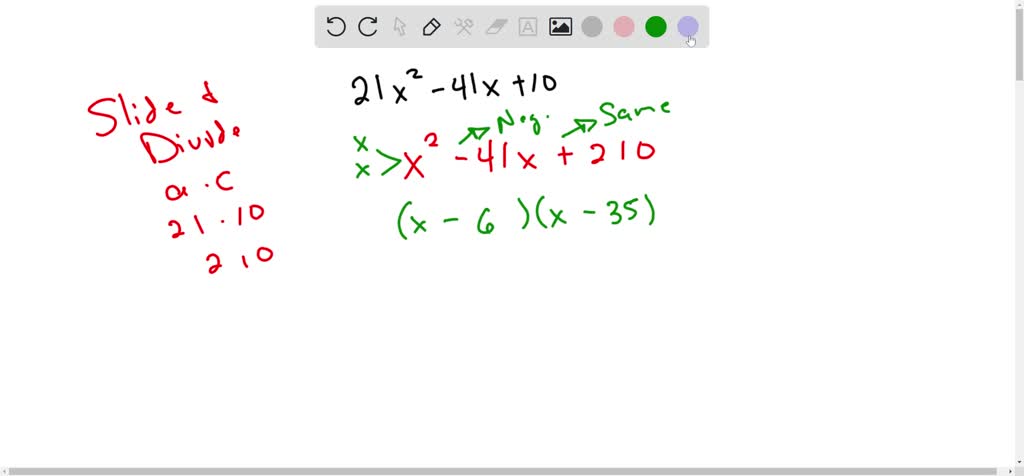 Factor each trinomial completely. See Examples 1 through 5 . 21 x^2-41 x+10 | Numerade