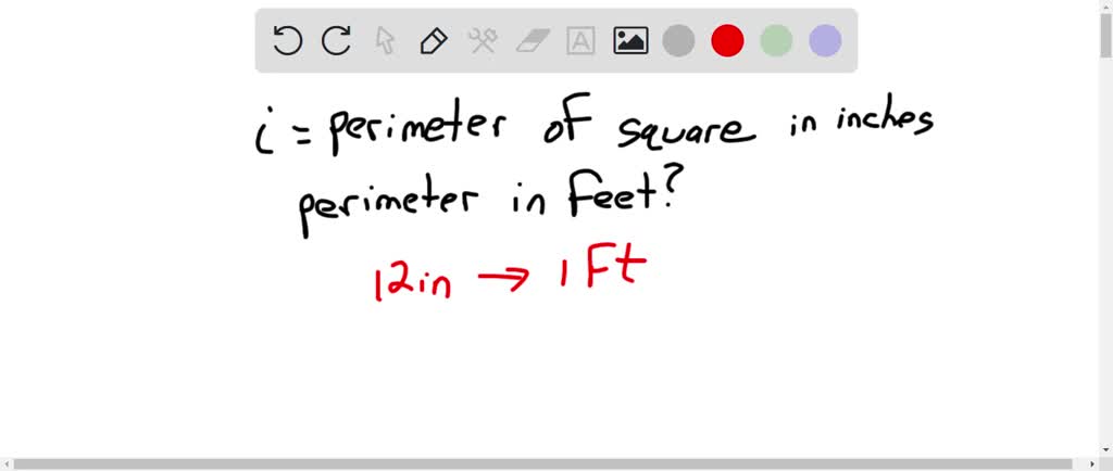 SOLVED:The perimeter of a square is i inches. What is the perimeter ...