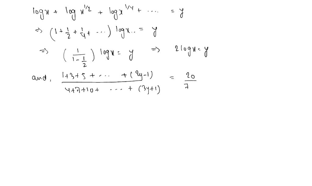 SOLVED The Solution Of The Equations log X log X 1 2 log X 1 