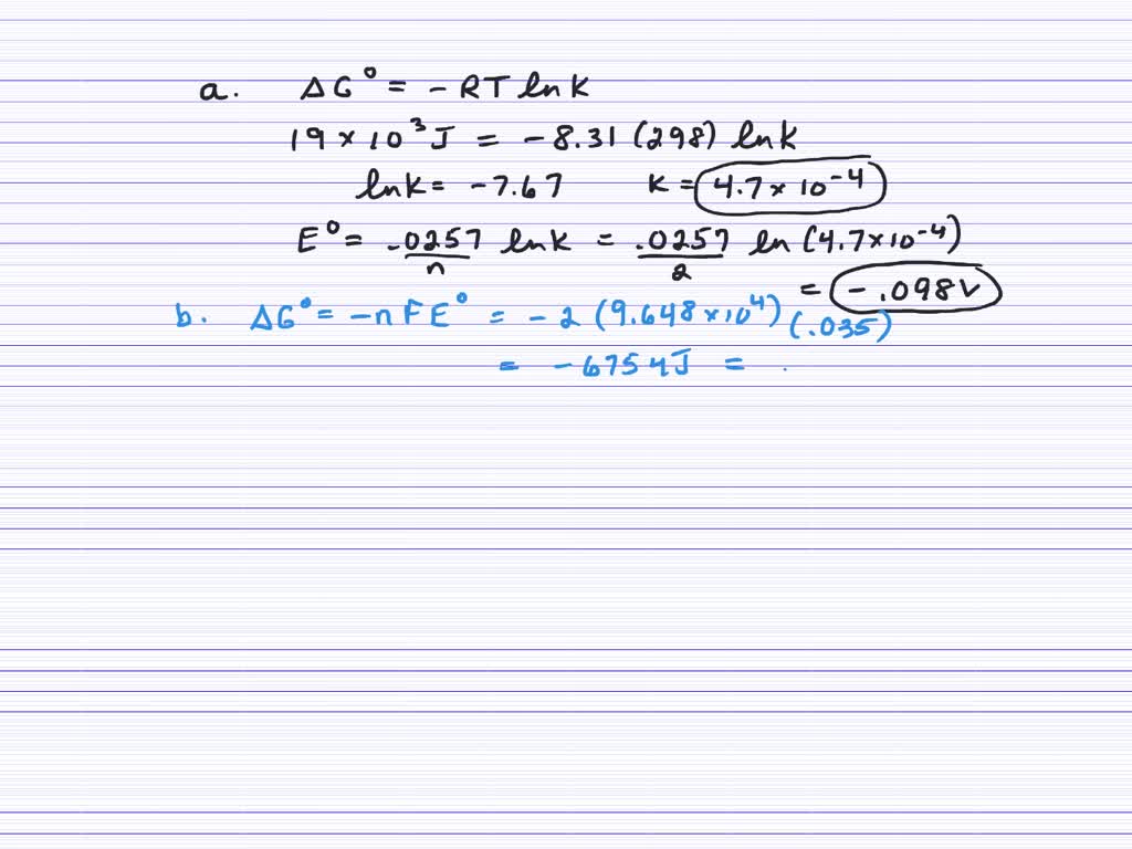 ⏩SOLVED:Consider a cell reaction at 25^∘ C where n=2. Fill in the… | Numerade