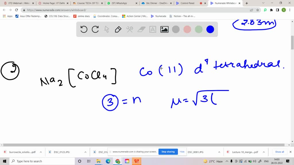 SOLVED:Use the spin-only formula (Equation 28.2, p.1292) to predict the ...
