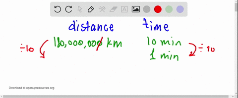 Light travels about 180 million kilometers in 10 minutes. How far does ...