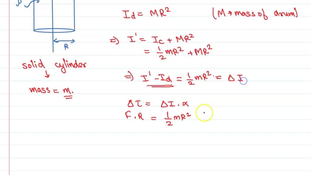 SOLVED:A cylindrical drum of length l and radius r can rotate inside a ...