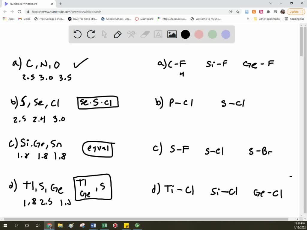 SOLVED:Repeat Exercises 27 and 29 , this time using the values for the electronegativities of ...