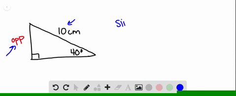 SOLVED:Solve using trigonometric ratios. A right triangle has a 40^∘ angle. The hypotenuse is 10 ...