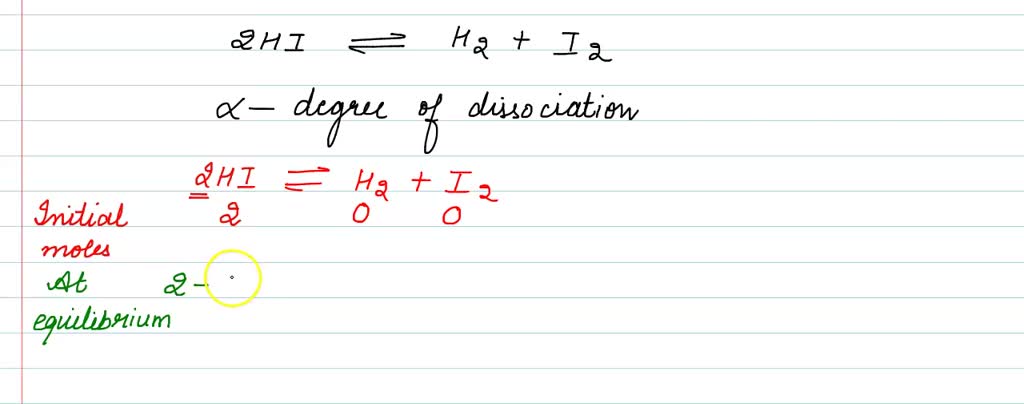 SOLVED:At equilibrium total number of moles for the reaction 2 HI ⇌H2 ...