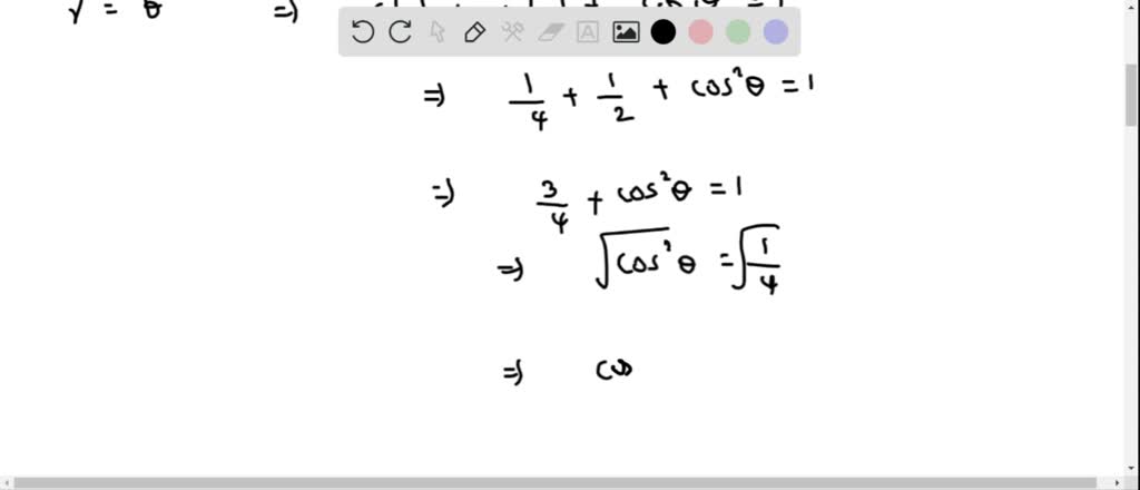 Find a vector a⃗ of magnitude 5 √(2), making an angle π/ 4 with x-axis, π/ 2 with y-axis and an ...