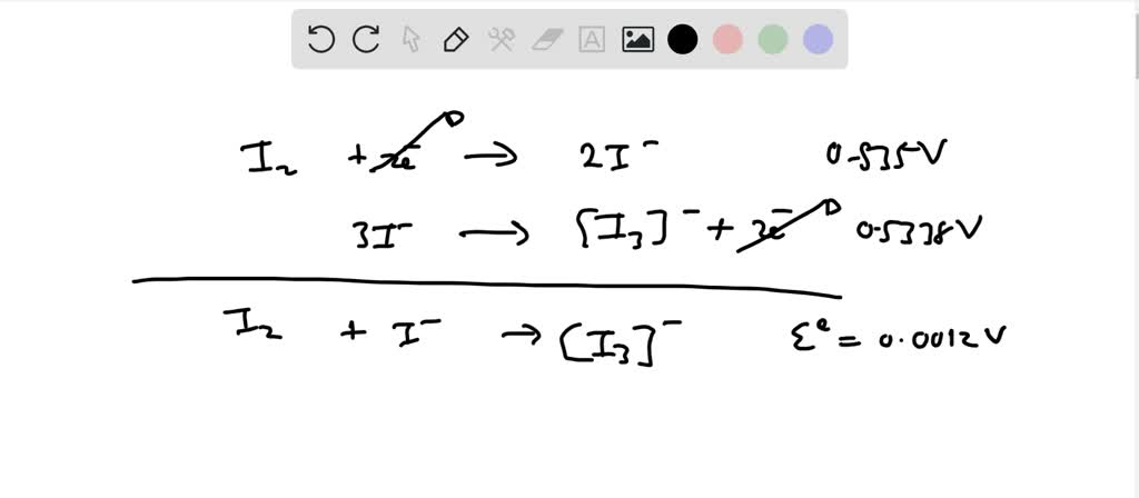 SOLVED:Molecular iodine reacts with I^- to form a complex ion. I2(aq)+I ...
