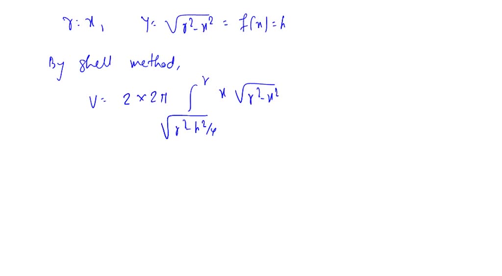 ⏩SOLVED:Prove the Napkin Ring Theorem: If a napkin ring is made by ...