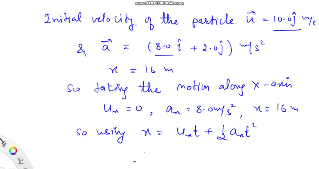 A Particle Starts From The Origin At T 0 S With A Velocity Of 10 0 ĵ M