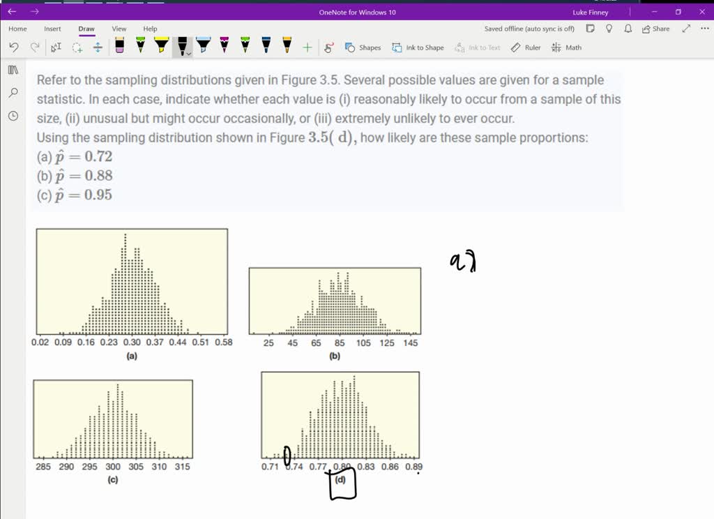 SOLVED:Refer to the sampling distributions given in Figure 3.5 ...