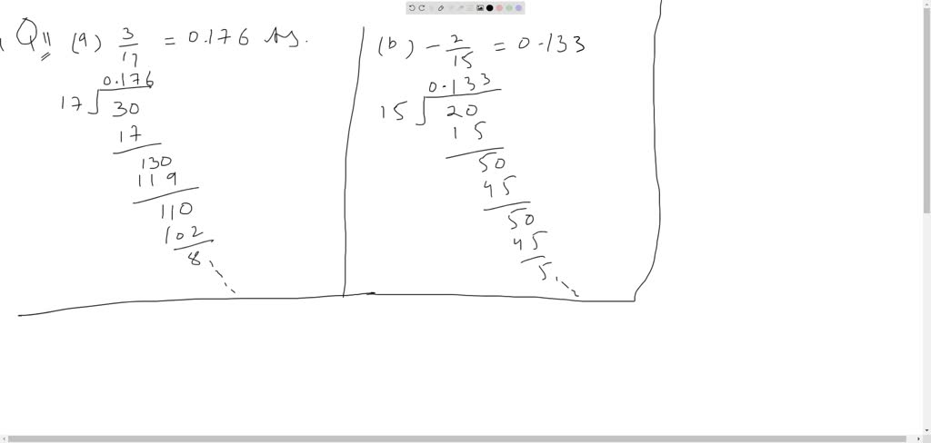 SOLVED:Convert each of the following fractions into decimal format and express in repeating ...