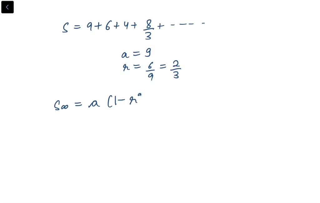 SOLVED Find The Sum Of The Infinite Geometric Series If Possible If