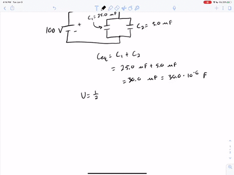 SOLVED:Two capacitors, C1=25.0 μF and C2=5.00 μF, are connected in parallel and charged with a ...