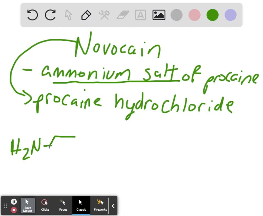 SOLVED:Novocain, a local anesthetic, is the ammonium salt of procaine ...