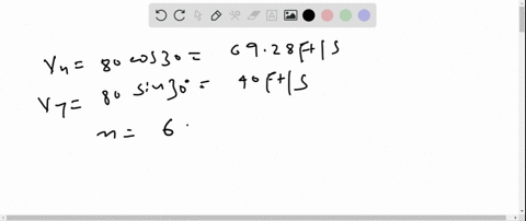 SOLVED: The ball at A is kicked with a speed vA=80 ft / s and at an ...
