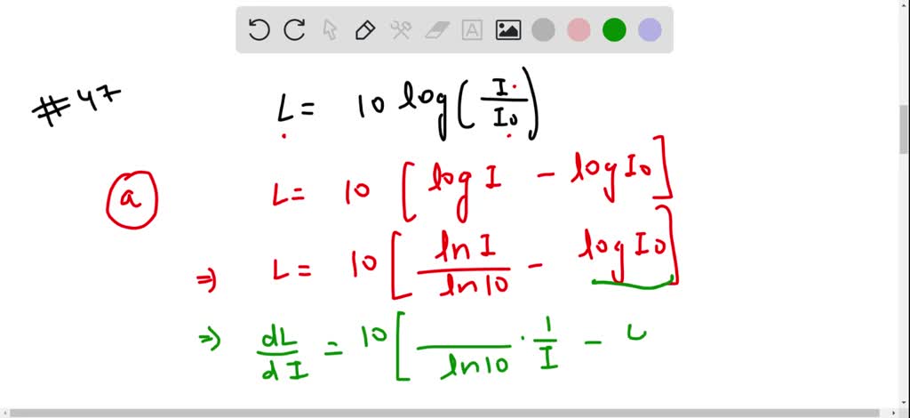 SOLVED:The loudness of sound L, measured in decibels, perceived by the ...