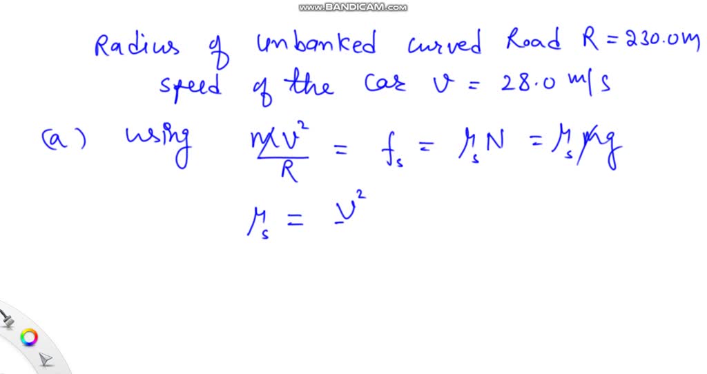 A flat (unbanked) curve on a highway has a radius of 230.0 m. A car ...
