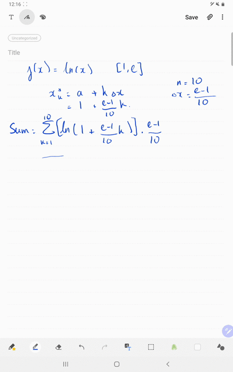 SOLVED:Approximating areas with a calculator Use a calculator and right Riemann sums to ...