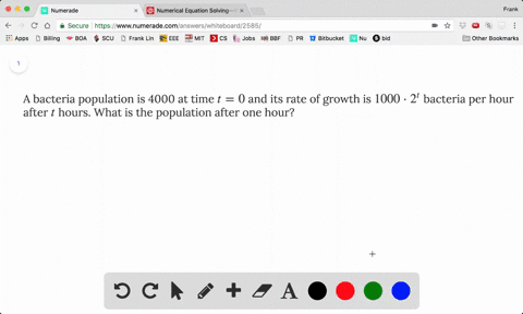 SOLVED:A bacteria population is 4000 at time t=0 and its rate of growth ...
