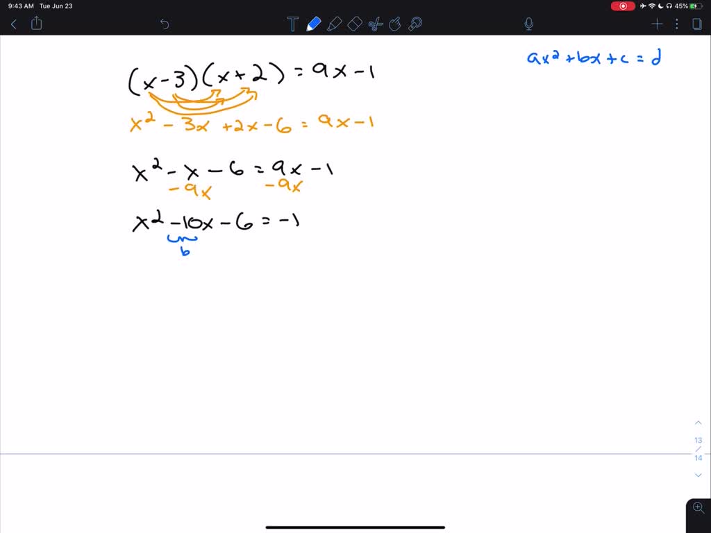SOLVED:Solve each equation by completing the square. 3 x(x-2)=9