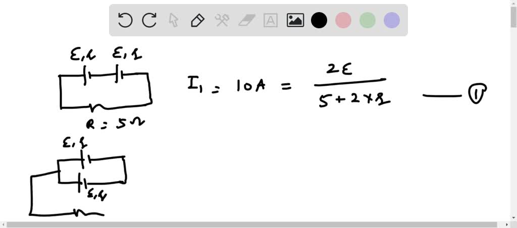 SOLVED:Two identical cells connected in series send 10 amp current ...
