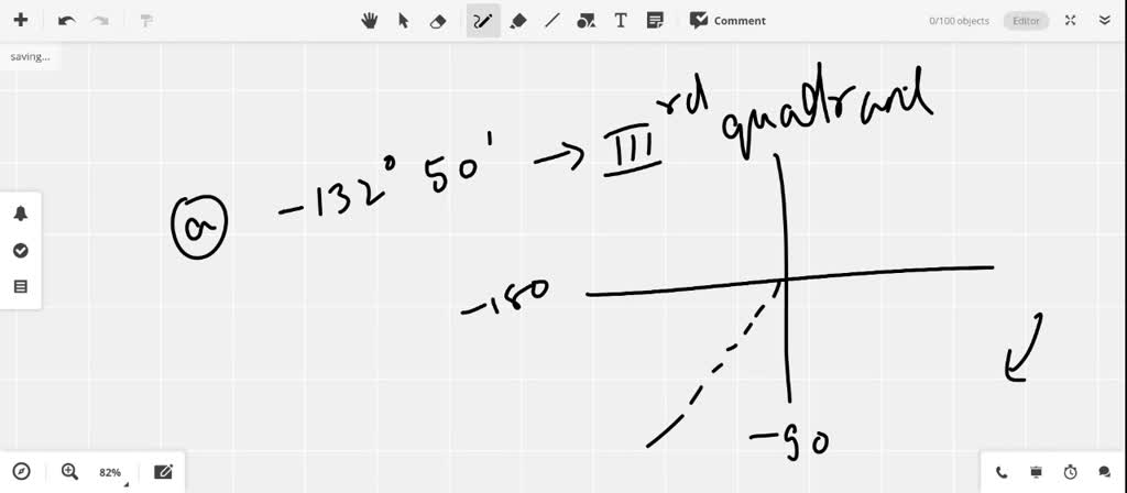 ⏩SOLVED:Determine the quadrant in which each angle lies. (a) -132^∘ ...