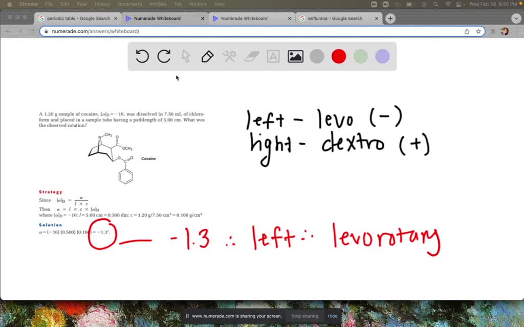 SOLVED:Is cocaine (Worked Example 5-2) dextrorotatory or levorotatory?