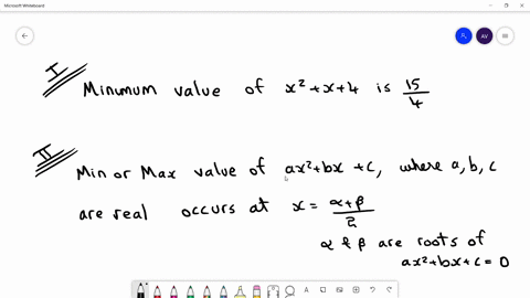 SOLVED:Statement 1 Minimum value of the quadratic expression (x^2+x+4 ...