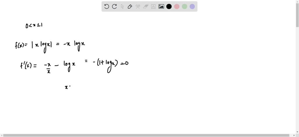 SOLVED:The maximum value of e |x logx / for 0