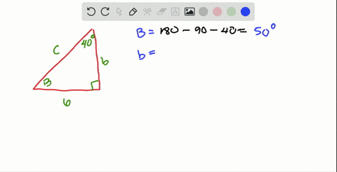 SOLVED:Use the right triangle shown below. Then, using the given information, solve the triangle ...