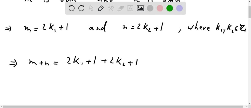SOLVED:a. Prove that for all integers m and n, m+n and m-n are either both odd or both even. b ...