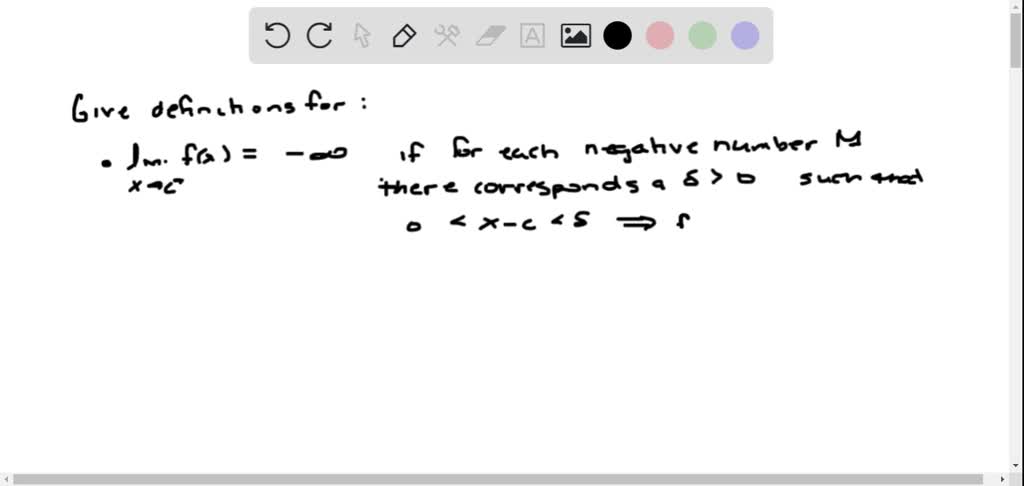 SOLVED:Using the symbols M and δ, give precise definitions of each expression. (a) limx →c^+ f(x ...