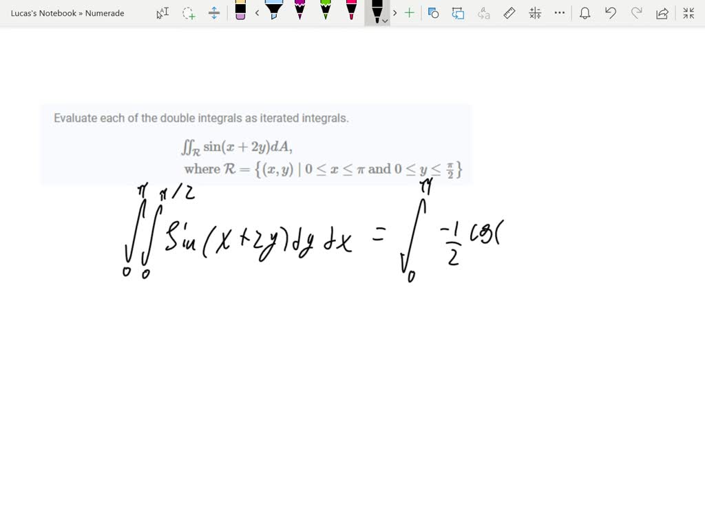 SOLVED:Verify that the values of ∬K f(x, y) d A given by the iterated integrals in Eqs. (4) and ...