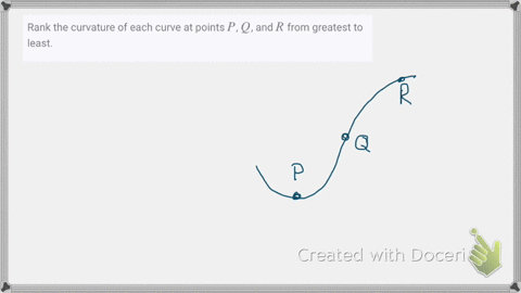 SOLVED:Rank the curvature of each curve at points P, Q, and R from ...