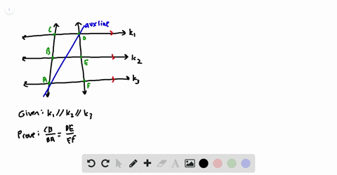 SOLVED:Use the diagram with the auxillary line drawn to write a ...