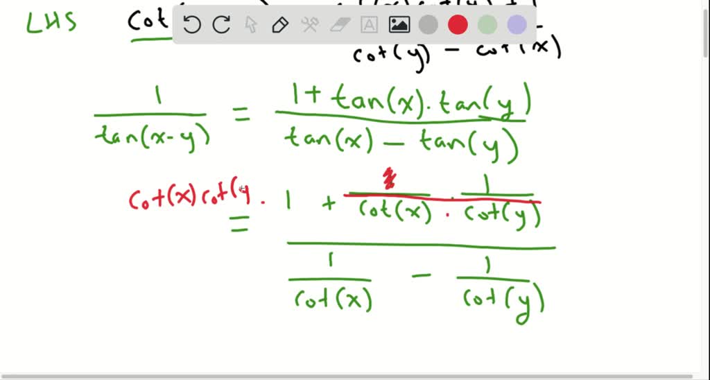 ⏩SOLVED:23-40 . Prove the identity. cot(x-y)=(cotx… | Numerade