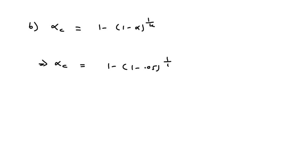 SOLVED:16. The comparison wise error rate, denoted αc is the ...