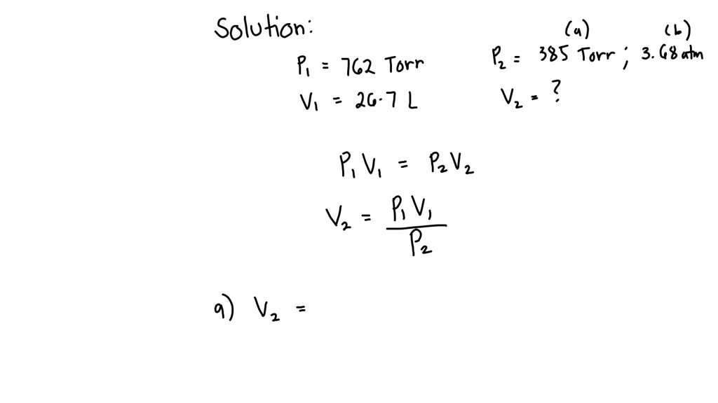 SOLVED:A sample of a gas occupies a volume of 725 mL at 825 torr. At ...