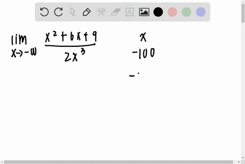 SOLVED:Use a table of values to evaluate the following limits as x ...