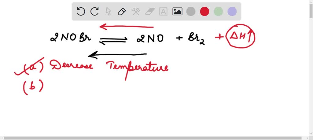 The decomposition of nitrosyl bromide is exothermic: 2 NOBr(g) ⇌2 NO(g ...