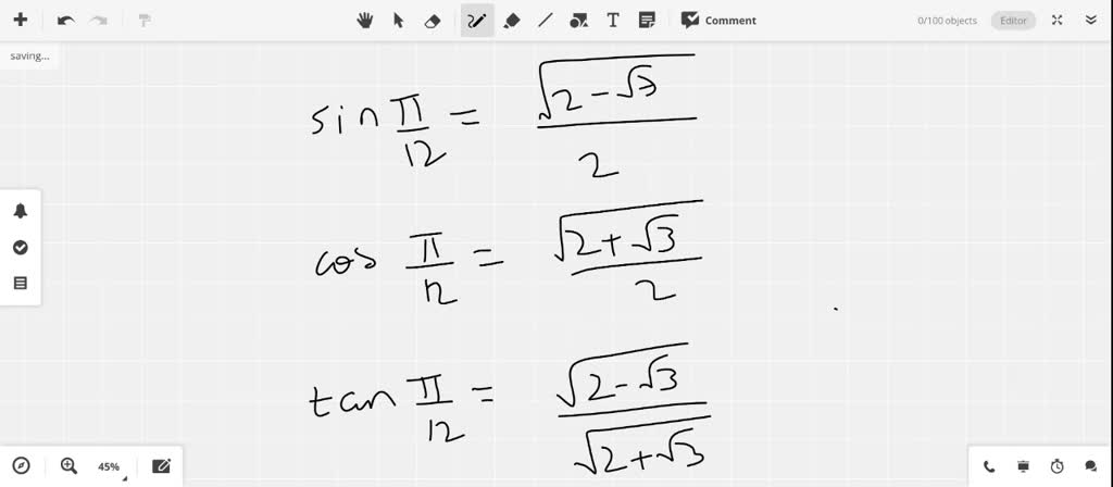 SOLVED:What is sin(π)/(12) given that (π)/(12)=(π)/(3)-(π)/(4) and that ...