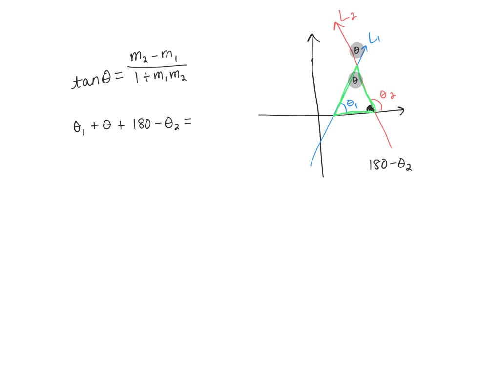 SOLVED:Given two intersecting lines, let L2 be the line with the larger angle of inclination ϕ2 ...