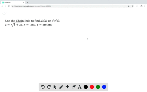 SOLVED: Use the Chain Rule to find dz/dt or dw/dt . z = √(1 + xy) , x = tant , y = arctant ...