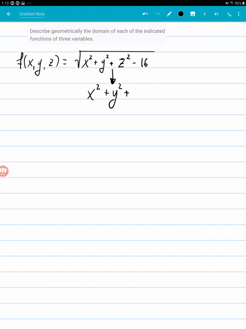 Solved Describe Geometrically The Domain Of Each Of The Indicated Functions Of Three Variables