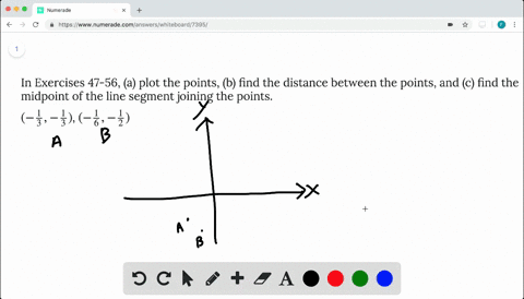 SOLVED:In Exercises 47-56, (a) plot the points, (b) find the distance between the points, and (c ...