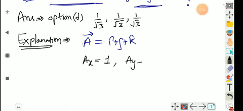 SOLVED:If a vector A⃗ makes angles α, β, and γrespectively with the x, y, and z axes ...