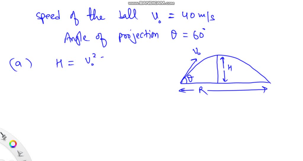⏩SOLVED:A ball is projected upward from the ground at an angle 60^∘… | Numerade
