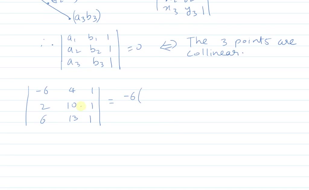 SOLVED:(a) If three points lie on a line, what is the area of the ...